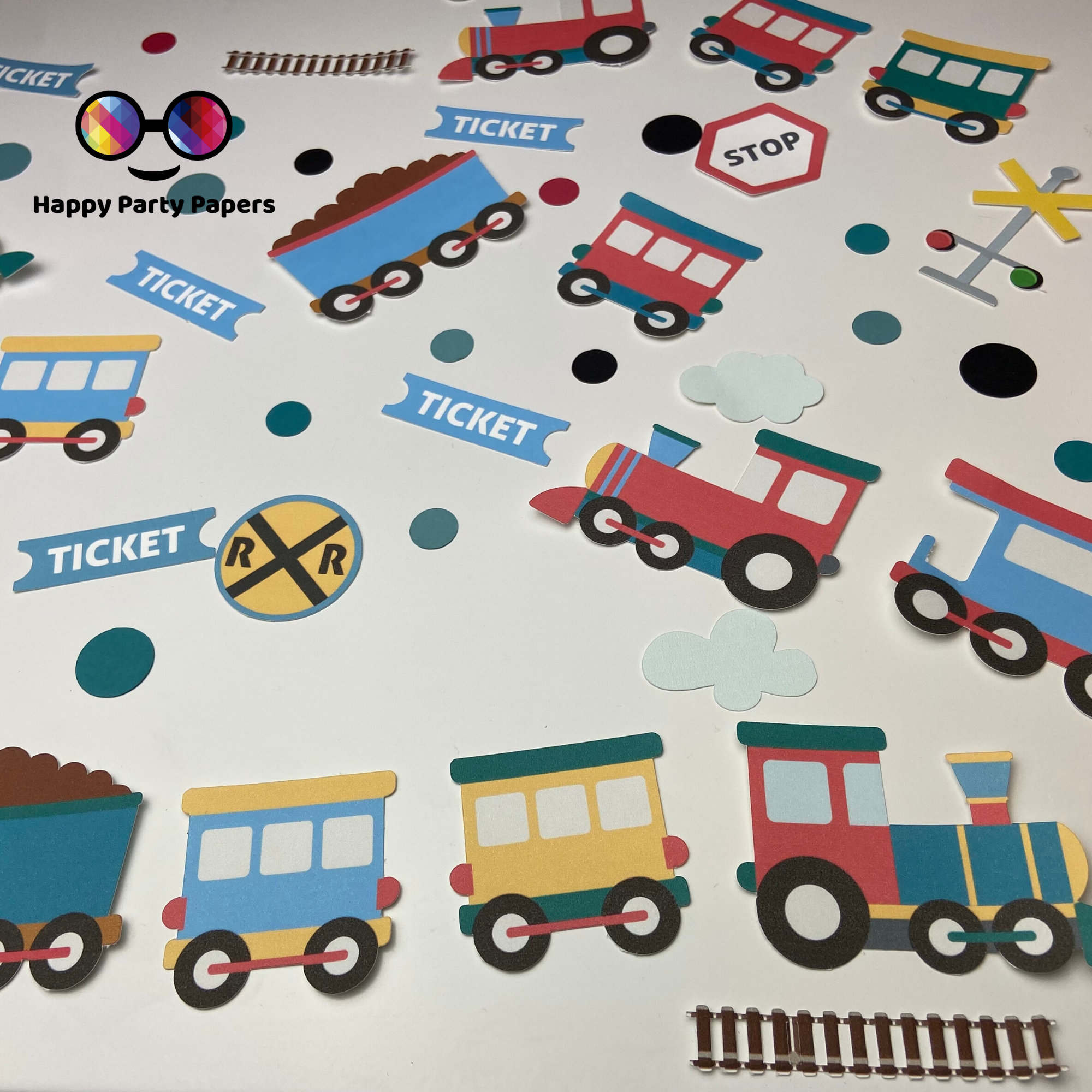 100 Pieces Paper Vintage Train Party Confetti, Train Party Decor, Choo ...