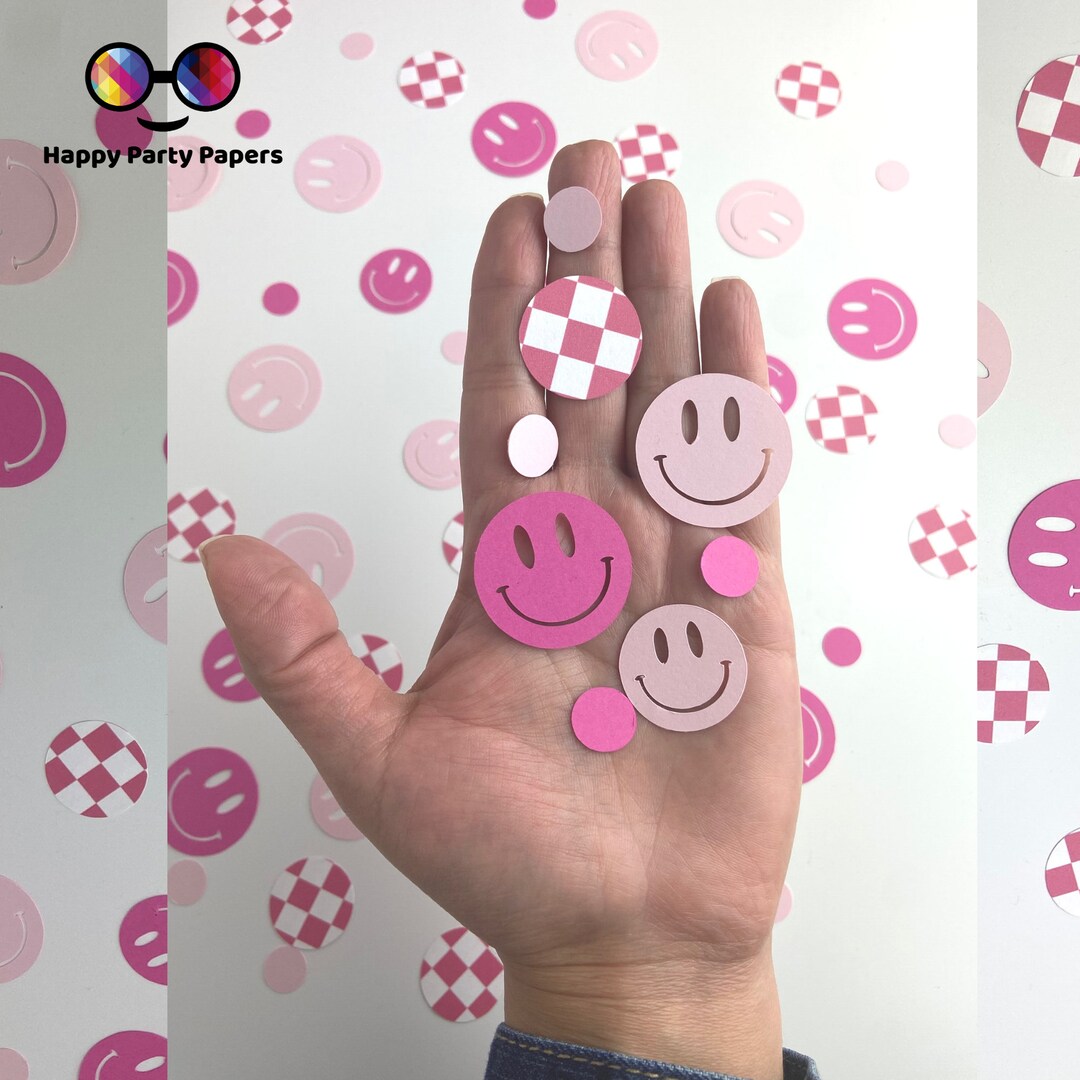 100 Pieces One Happy Babe Pink Smiley Face Paper Party - Etsy