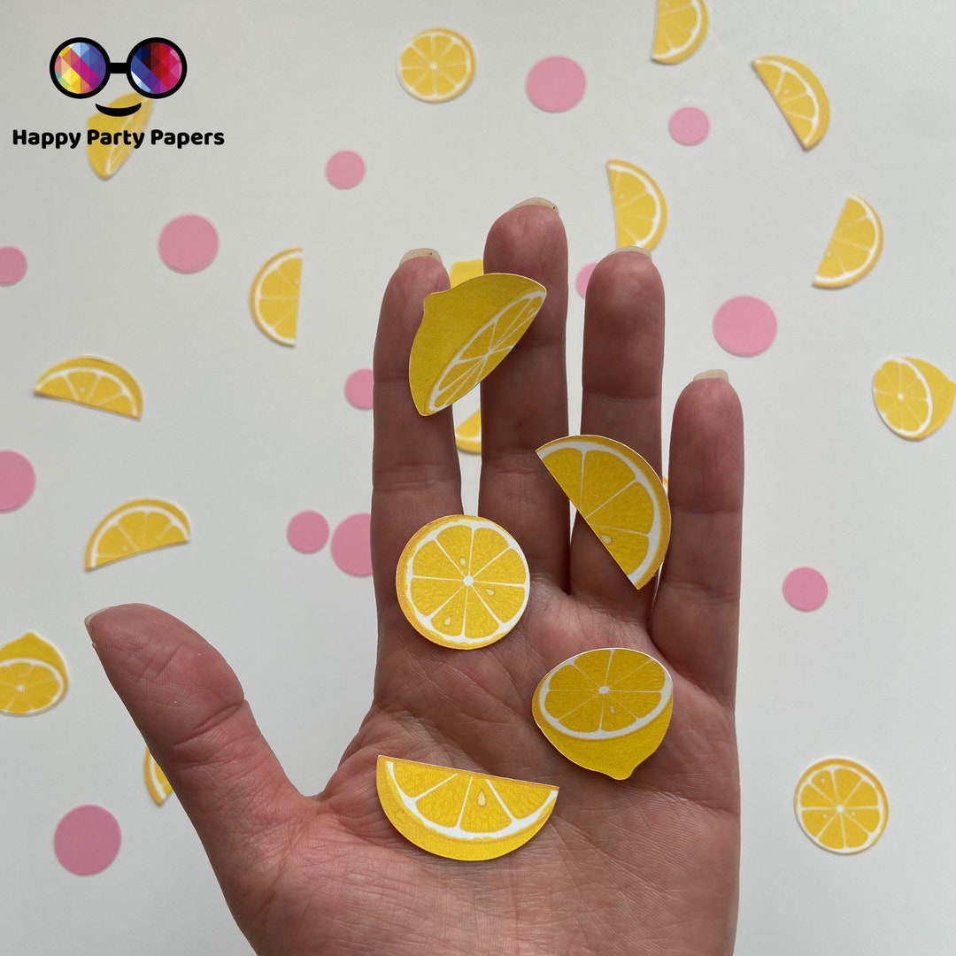 100 Pieces Pink Lemonade Paper Party Confetti, Lemonade Party Decor ...