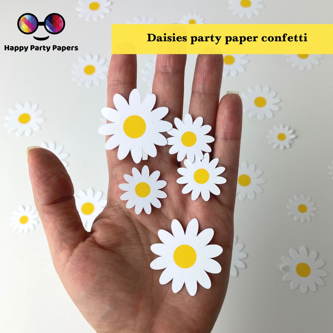 100 Pieces Daisies Party Confetti, Daisy Party Decorations, Daysi Table Confetti, Daisy Confetti ...