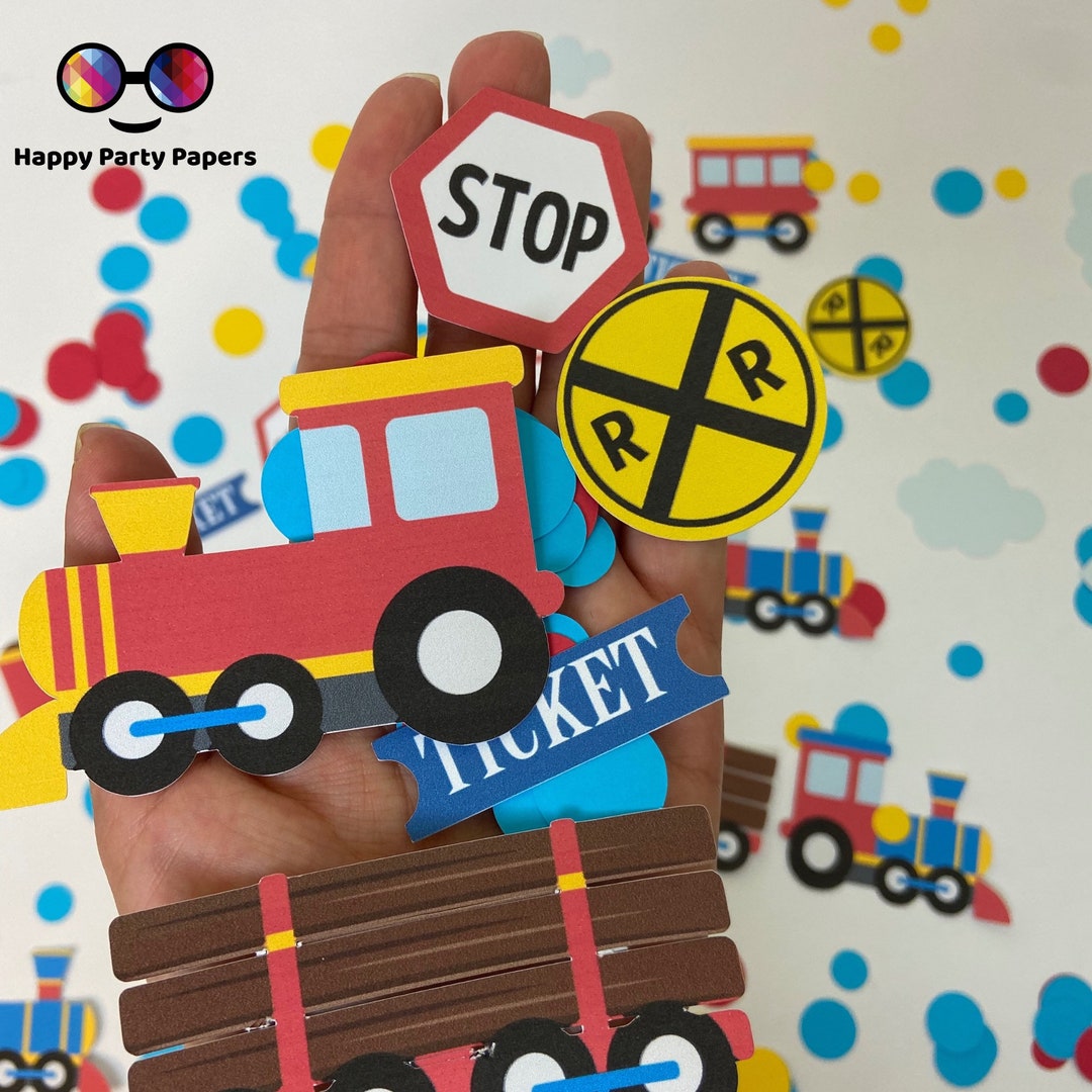 100 Pieces Paper Train Party Confetti, Train Party Decor, Choo Choose ...