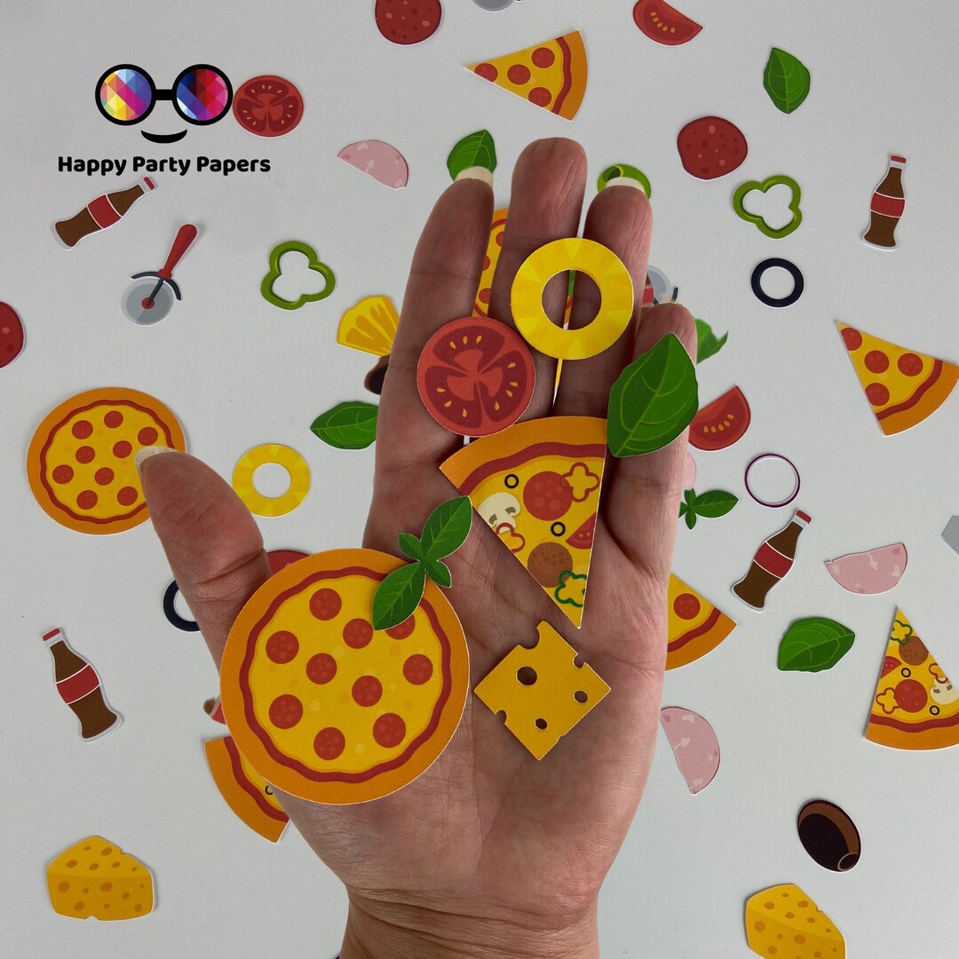 100 Pieces Pizza Party Paper Confetti, Birthday Confetti, Pizza ...
