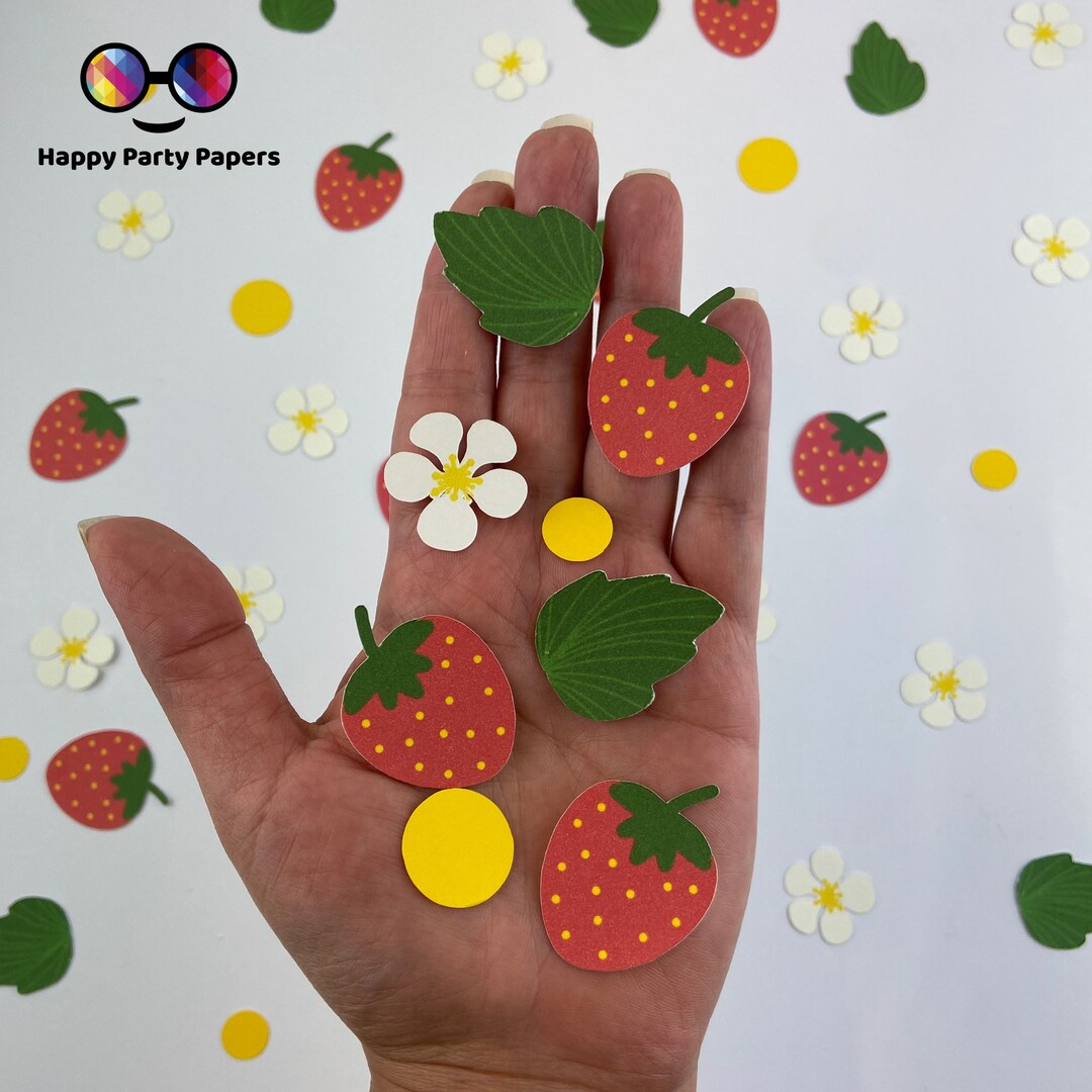 100 Pieces Strawberry Themed Party Paper Party Confetti, Summer Party ...