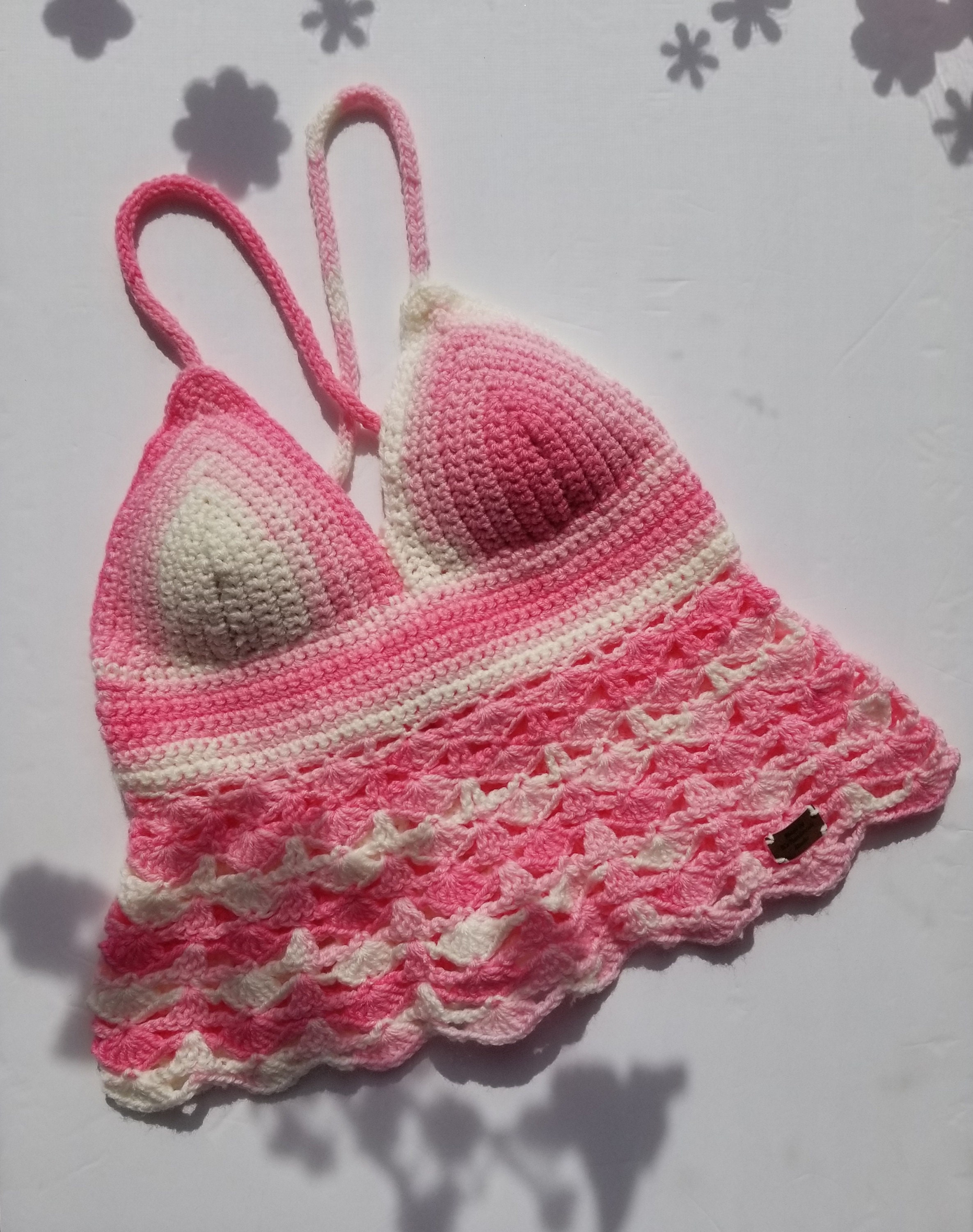 Crochet Shell Tank Top W/ Padding, Summer Festivals & Beach - Etsy