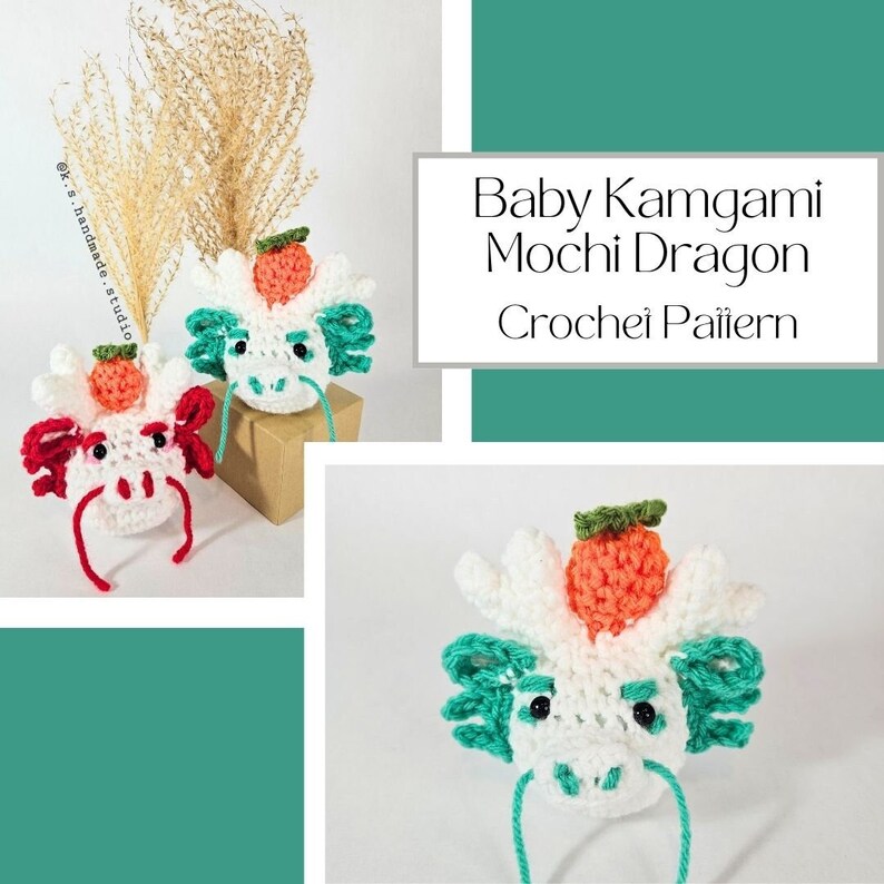 Kagami Mochi Dragon Crochet PDF Pattern, Advanced Beginner Level - Etsy