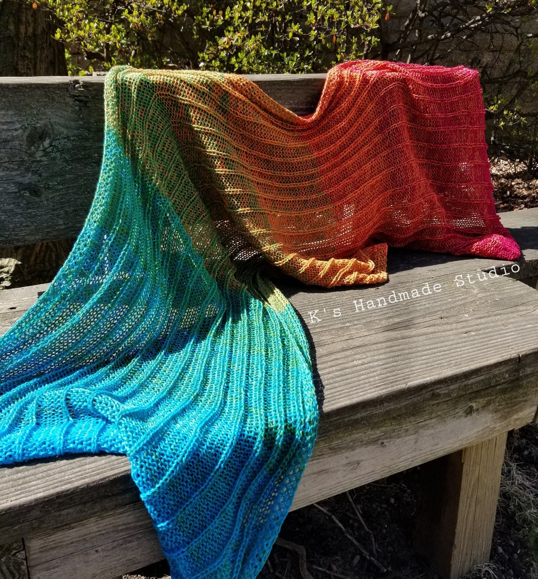 Ladder Scarf, Light Cotton Ombre Shawl - Etsy