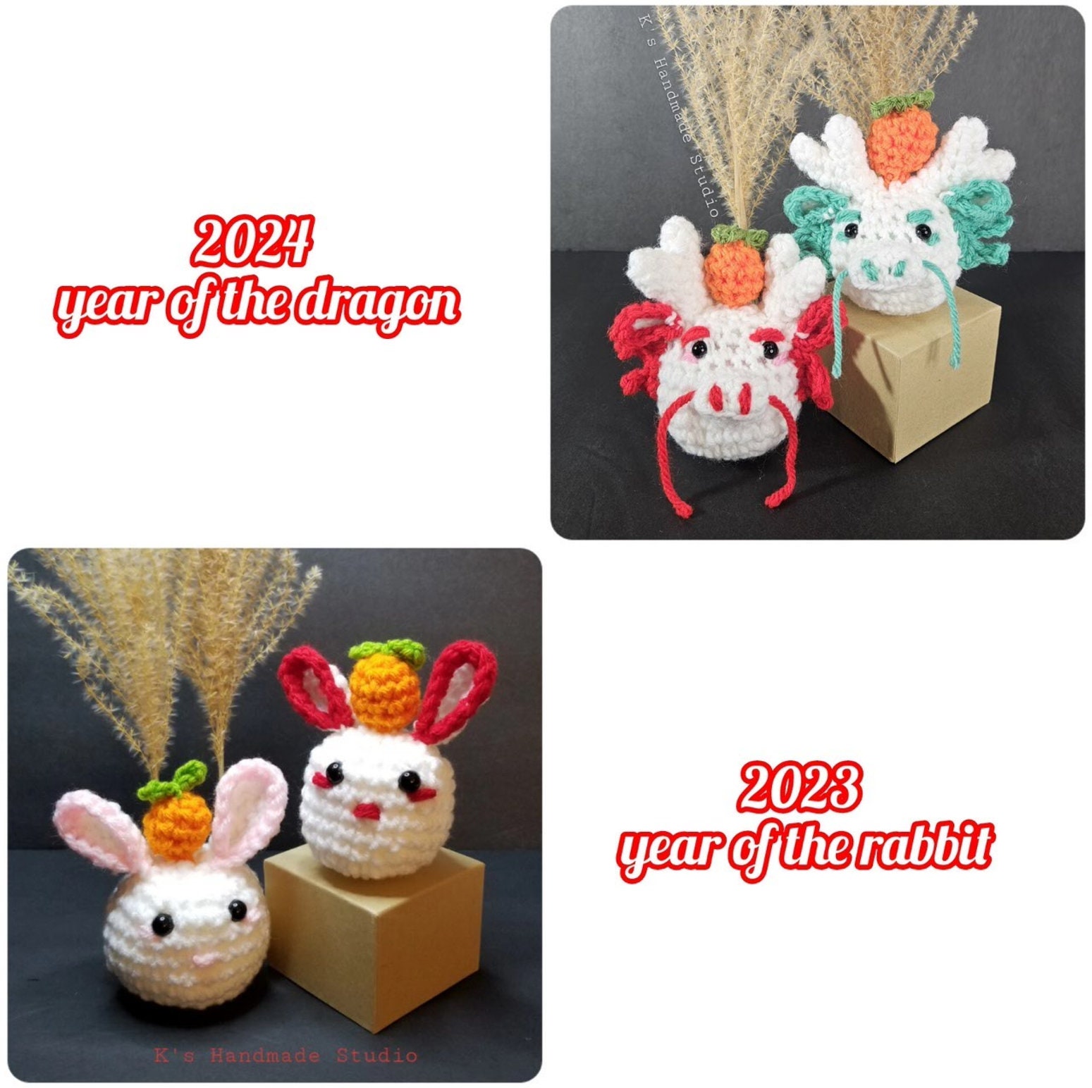 Kagami Mochi Dragon Crochet PDF Pattern, Advanced Beginner Level - Etsy