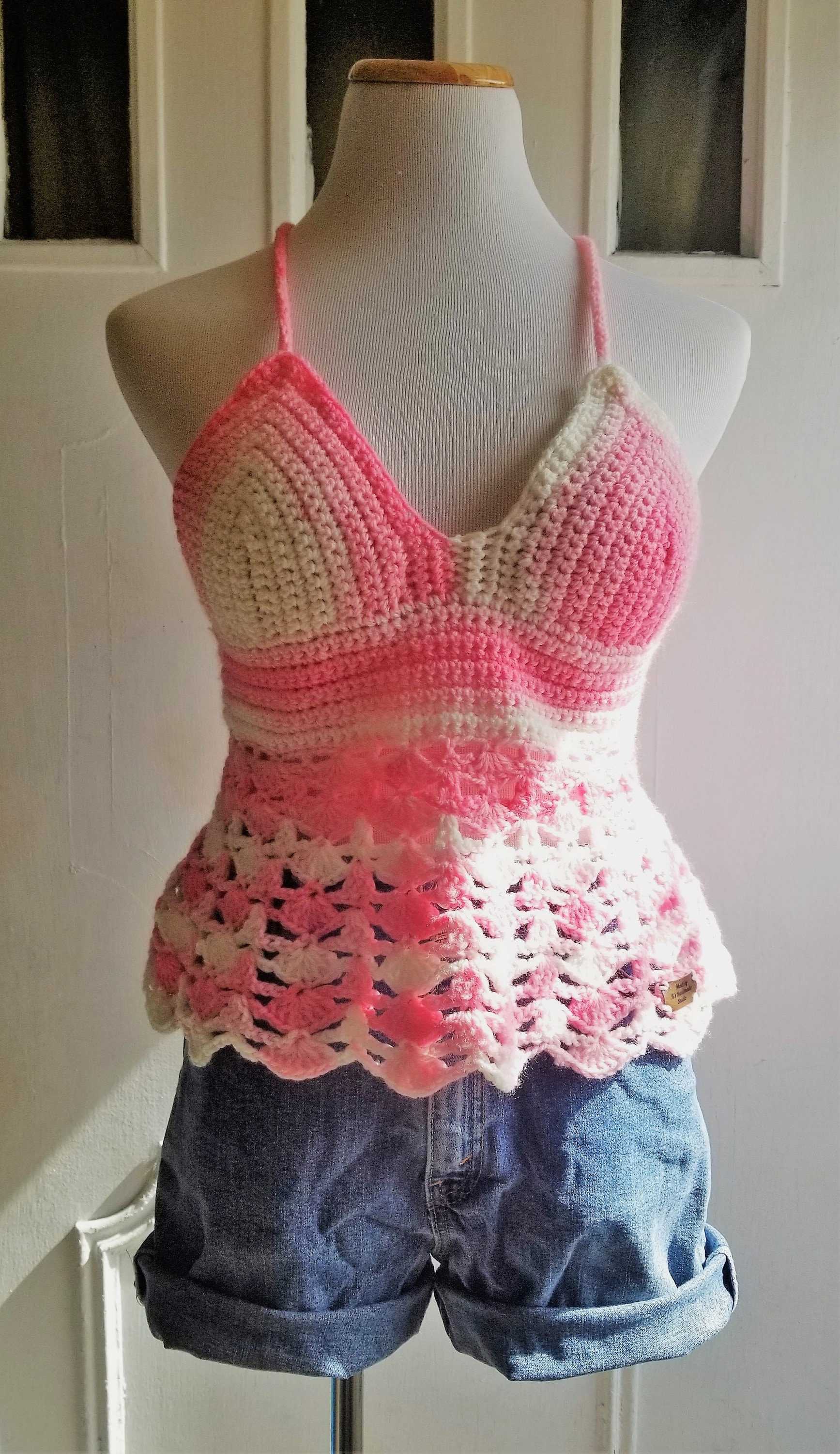 Crochet Shell Tank Top W/ Padding, Summer Festivals & Beach - Etsy