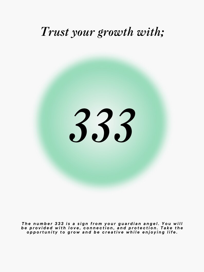 333 Poster Printable - Etsy