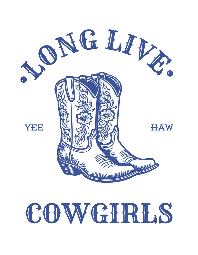 Coastal Cowgirl Poster Long Live Cowgirls for Dorm Room or Coastal Home ...