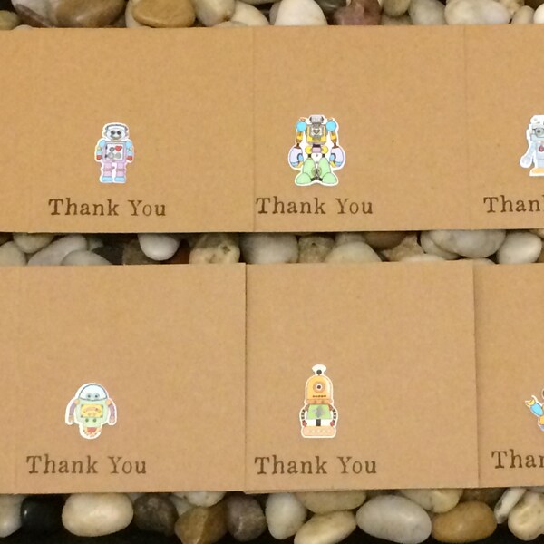 Robot Thank You Cards - Etsy