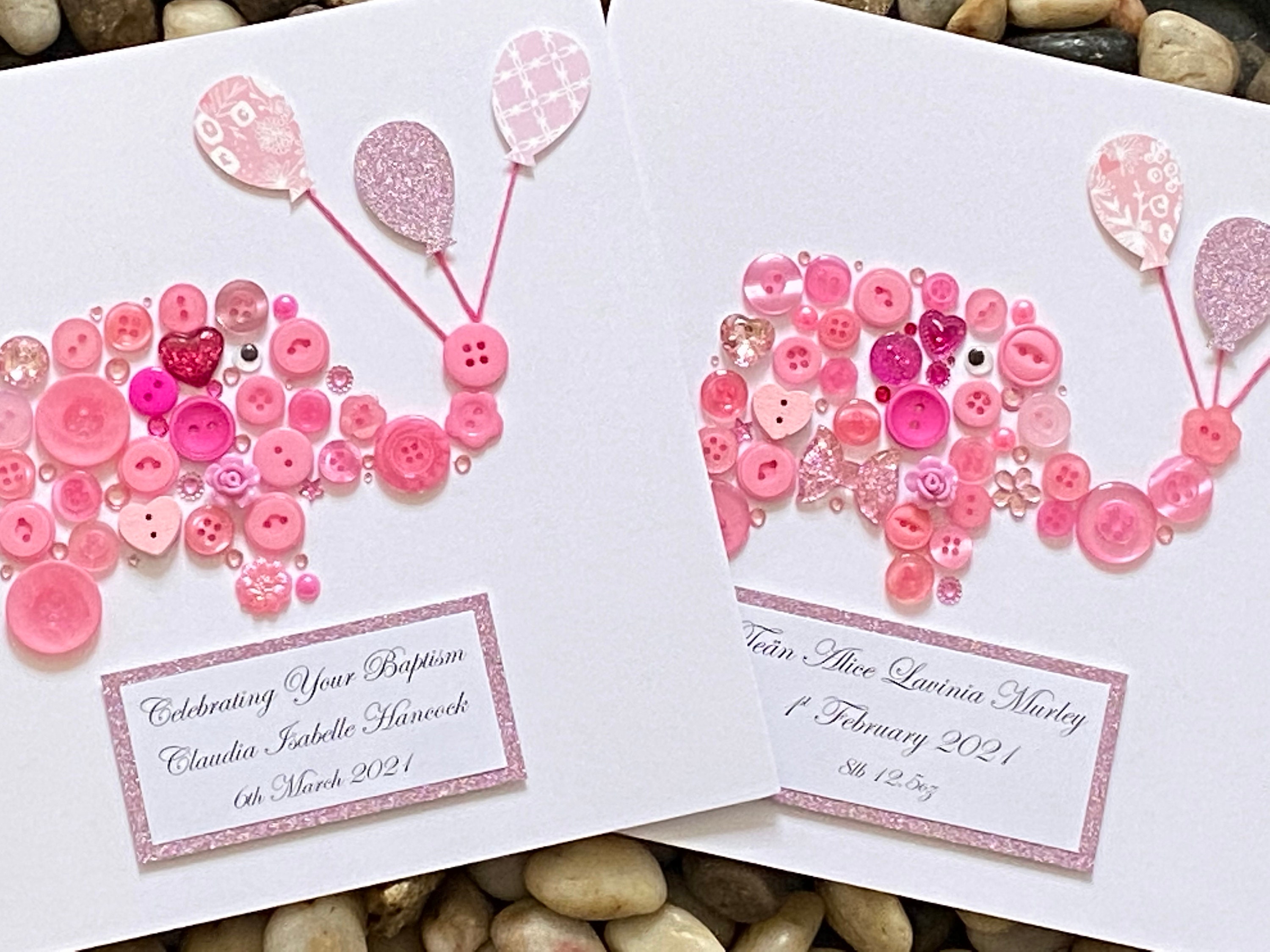 Personalised Naming Day Card Girl Elephant and Balloon - Etsy