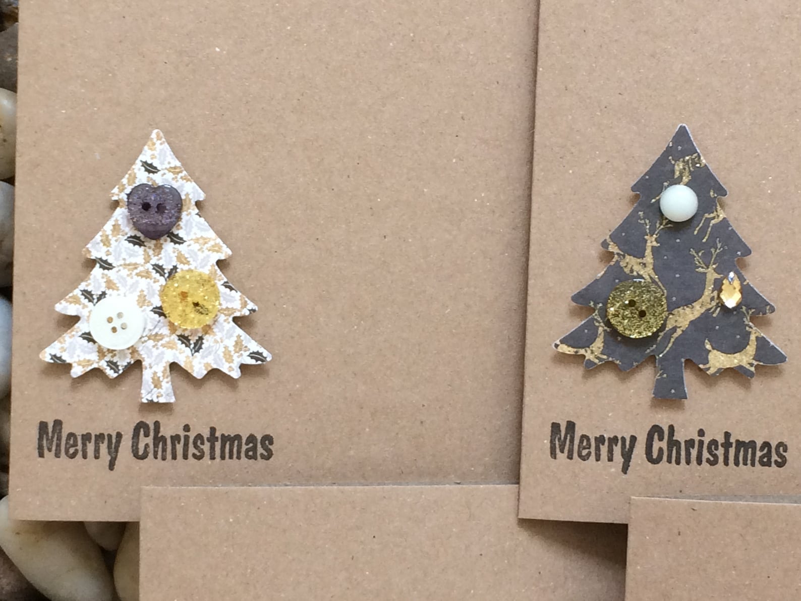 Luxury Rustic Christmas Card Set Handmade Christmas Cards 3d | Etsy