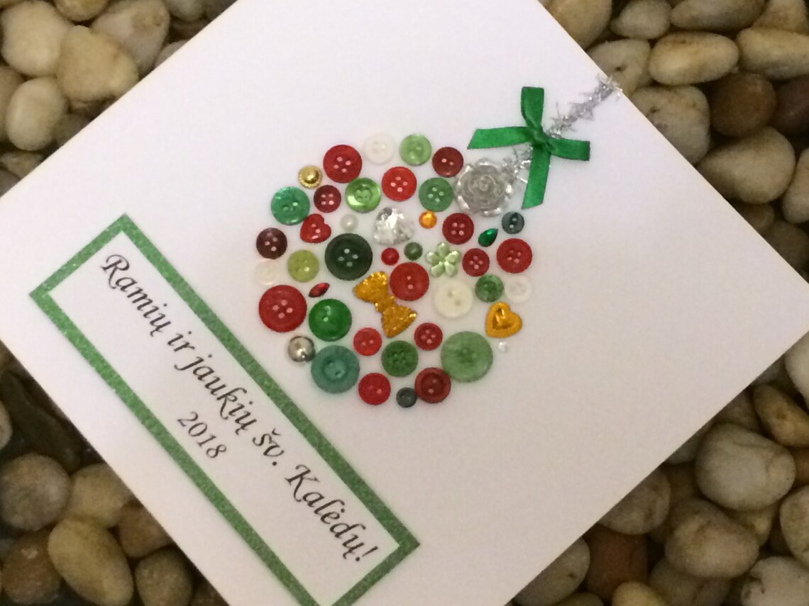 Personalised Handmade Bauble Christmas Card Custom Christmas - Etsy