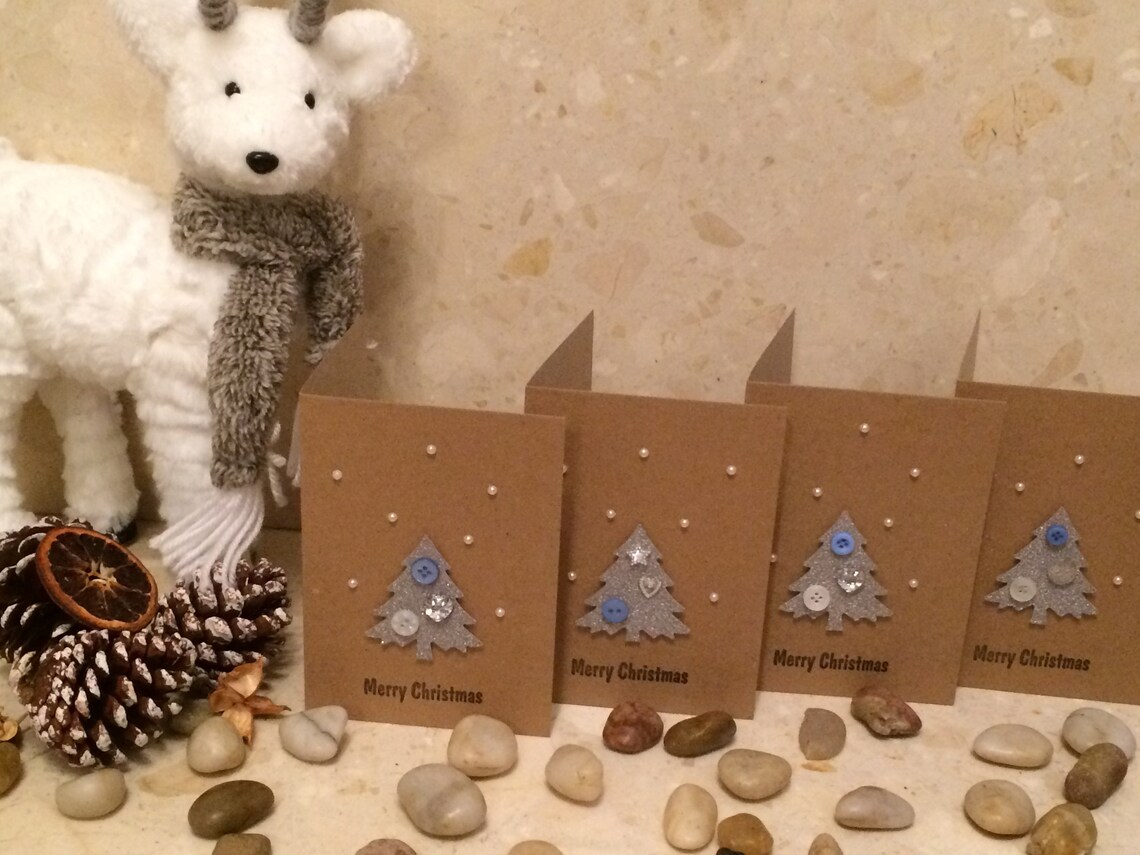 4 Pack Handmade Rustic Snowman Holiday Cards Button Snowman - Etsy