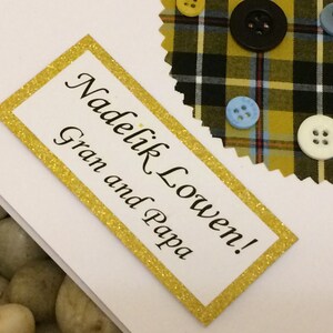 Personalised 'nadelik Lowen' Cornish Tartan Bauble Christmas Card ...