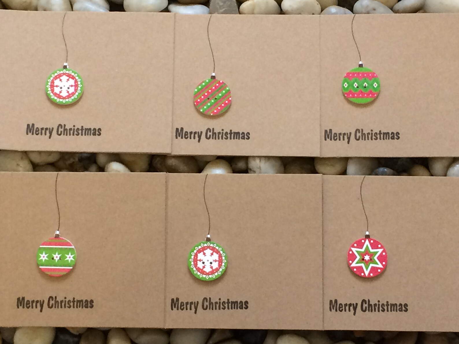 4 Pack Luxury Rustic Christmas Tree Cards, Blank Handmade Christmas ...