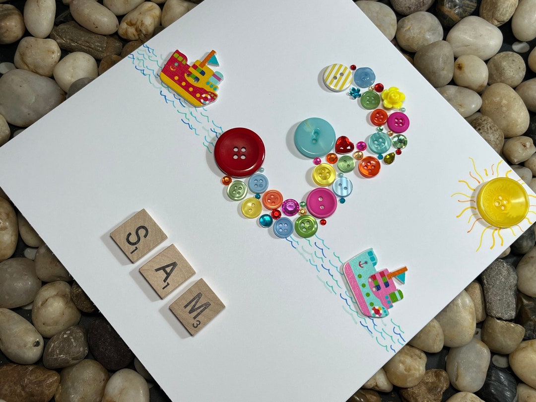 Boat Birthday Card, Children's Birthday Card, Handmade Card, Boat ...