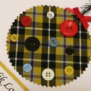 Personalised 'nadelik Lowen' Cornish Tartan Bauble Christmas Card ...