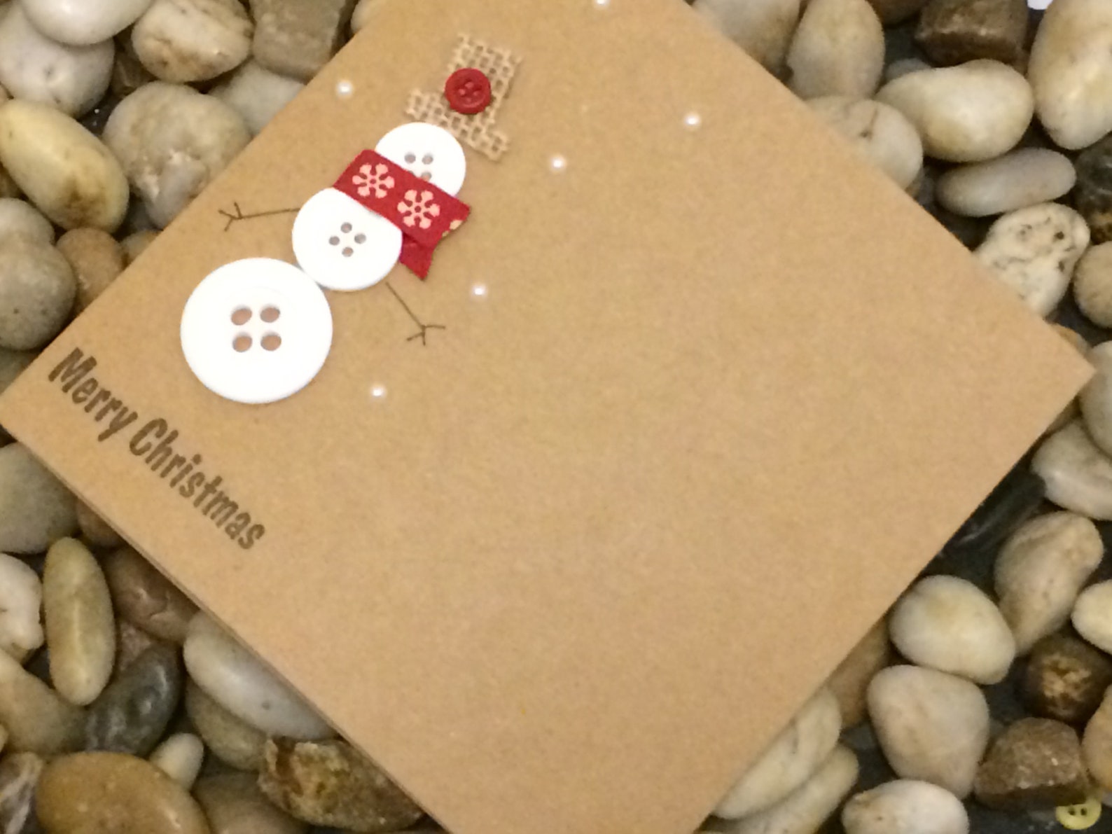 4 Pack Handmade Rustic Snowman Holiday Cards Button Snowman | Etsy