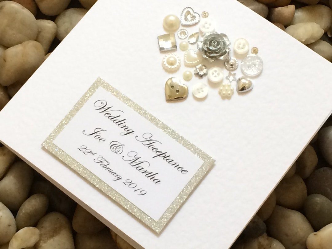 Personalised Wedding Acceptance Card, Handmade, Wedding Response Card ...