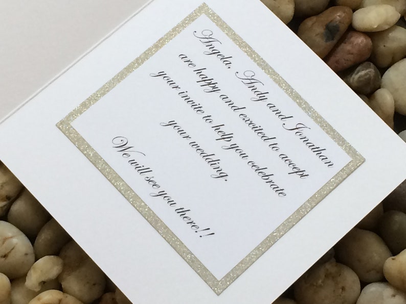 Personalised Wedding Acceptance Card Handmade Wedding | Etsy