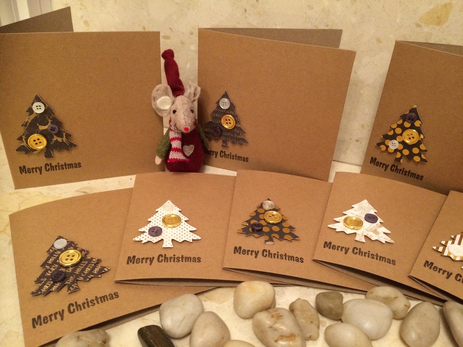 Luxury Rustic Christmas Card Set Handmade Christmas Cards 3d | Etsy