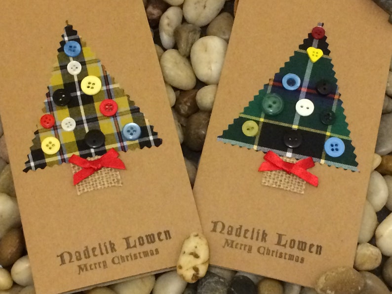 4 Pack 'nadelik Lowen' Cornish Tartan Christmas Tree - Etsy