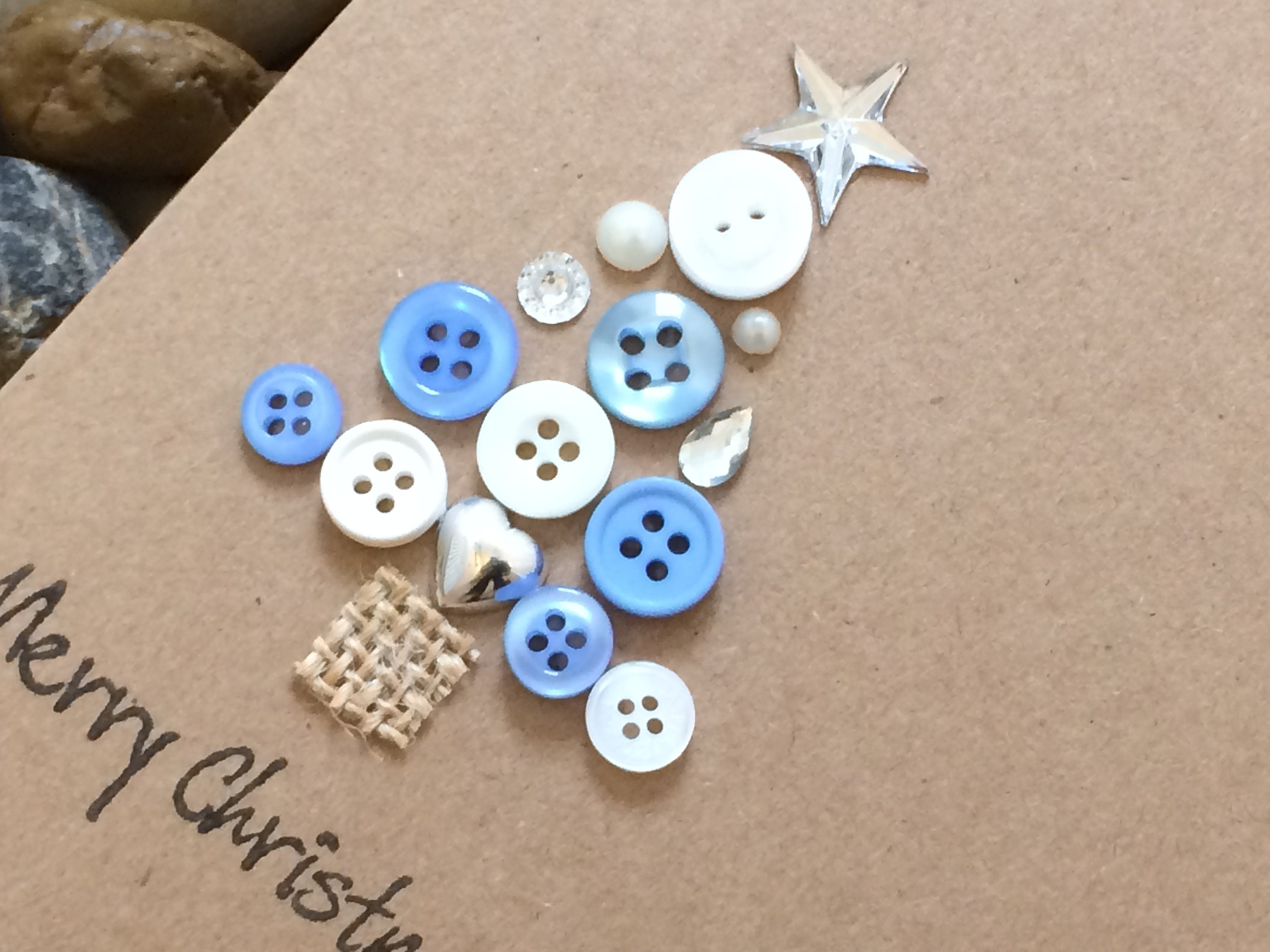 4 Pack Luxury Rustic Christmas Tree Cards, Blank Handmade Christmas ...