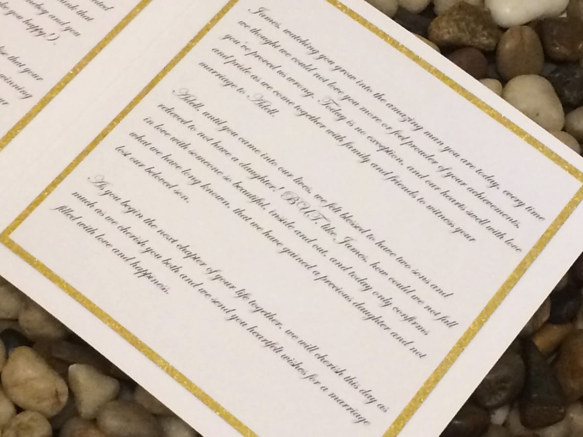 Personalized Wedding Card Handmade Wedding Card for Daughter | Etsy