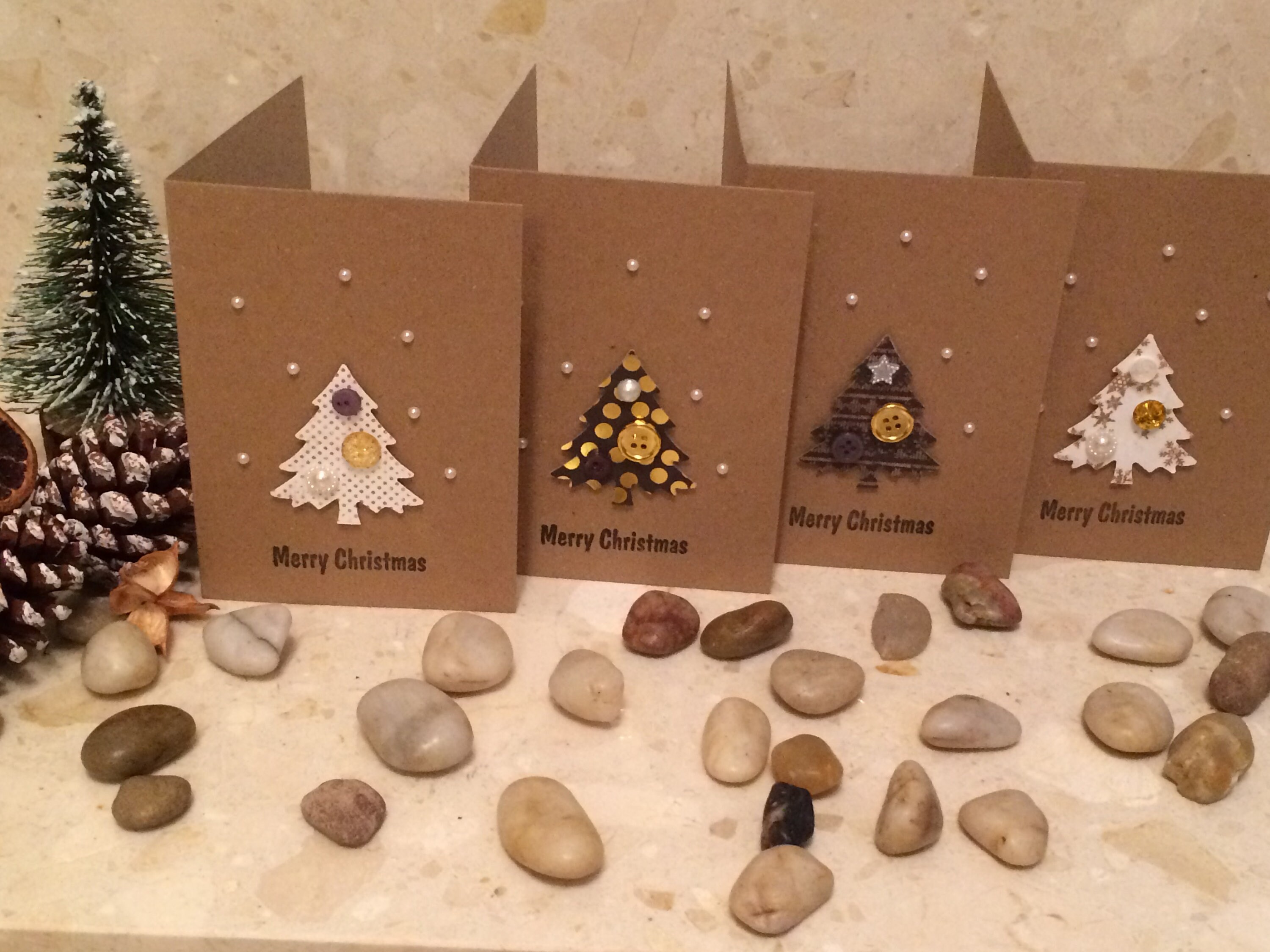 4 Pack Luxury Rustic Christmas Tree Holiday Card Set Blank - Etsy UK