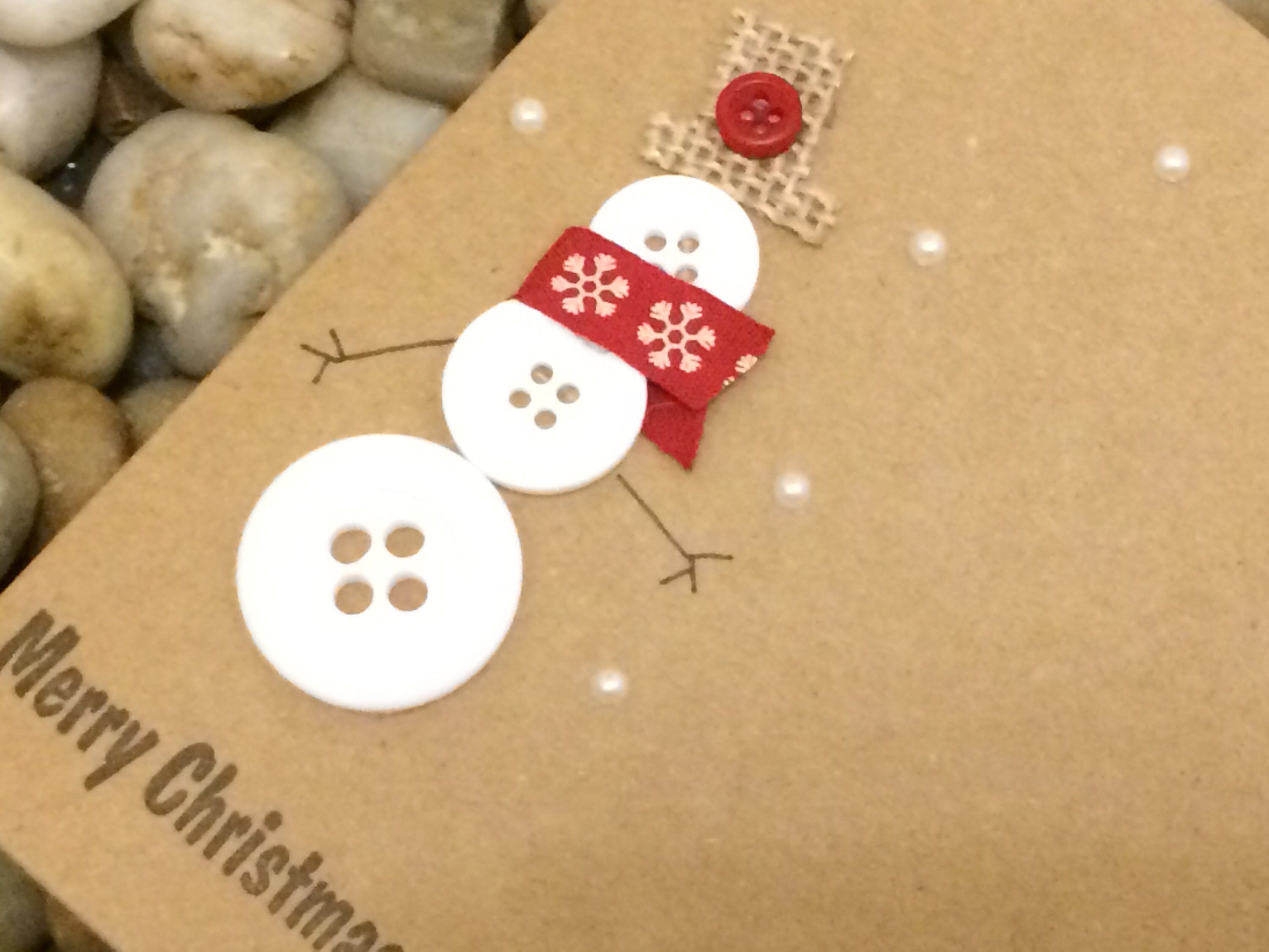 4 Pack Handmade Rustic Snowman Holiday Cards Button Snowman - Etsy