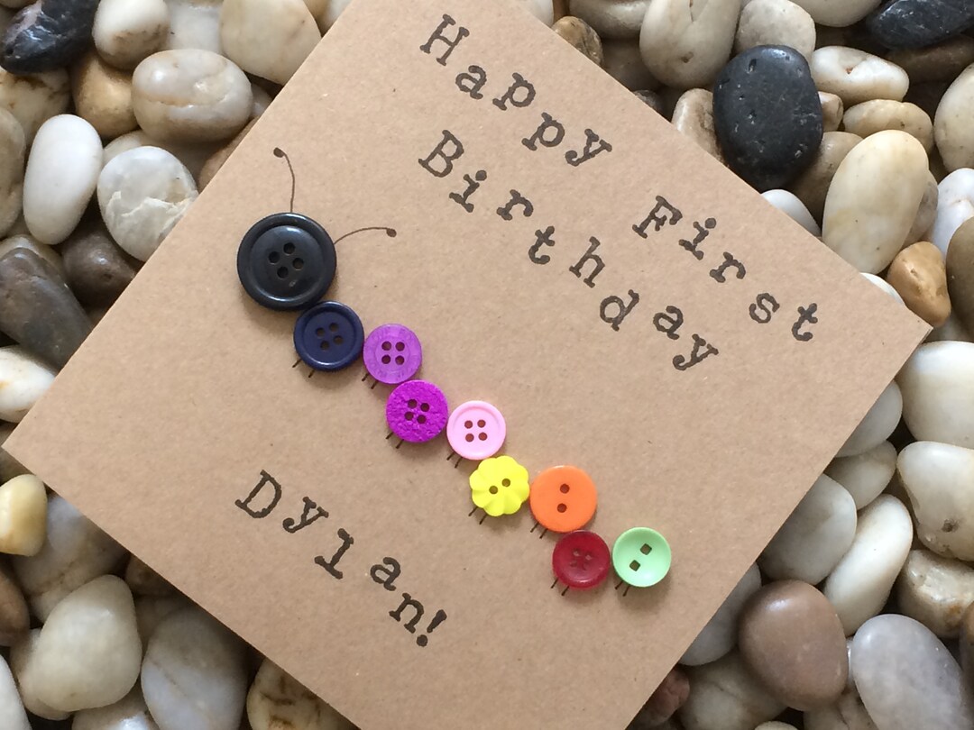 Caterpillar Birthday Card Personalised Birthday Card for Boy - Etsy