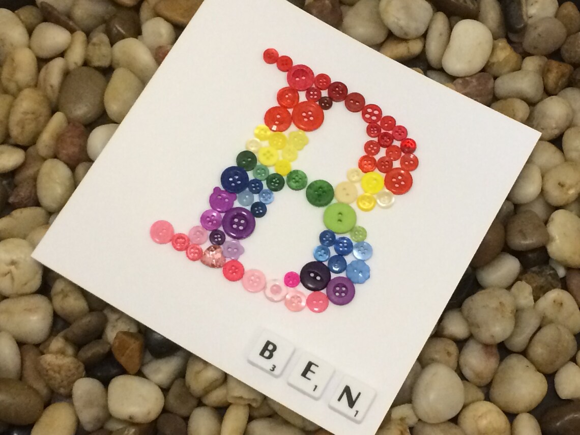 Initial Birthday Card Personalised Handmade Card Alphabet | Etsy