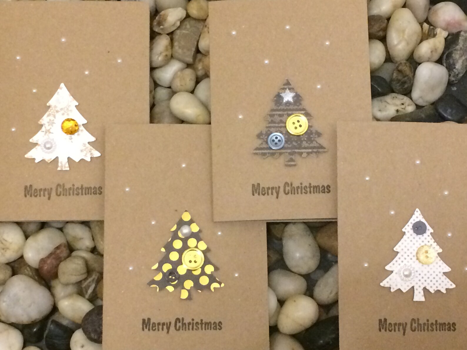 4 Pack Luxury Rustic Christmas Tree Holiday Card Set Blank - Etsy UK