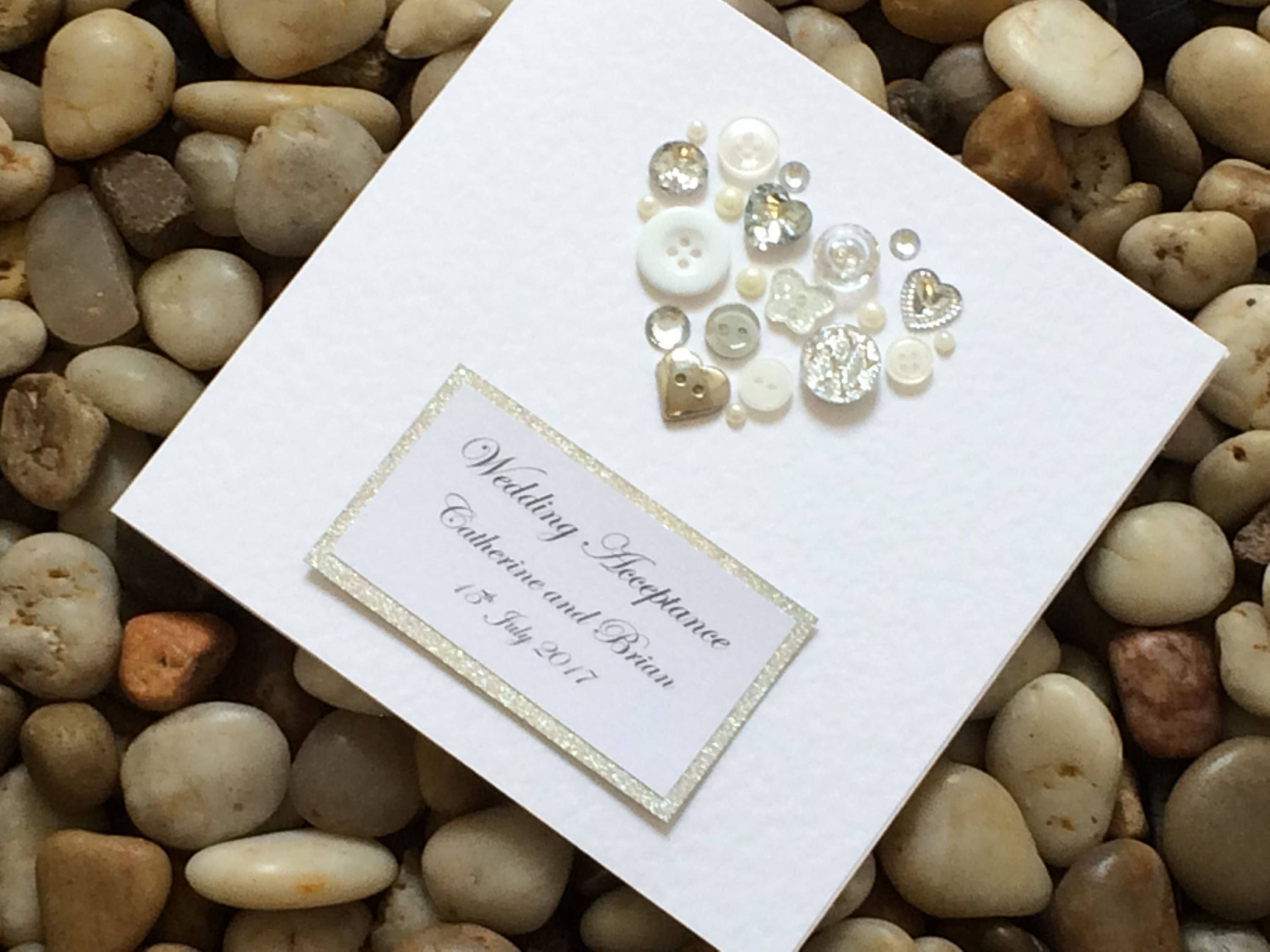 Personalised Wedding Acceptance Card Handmade Wedding | Etsy