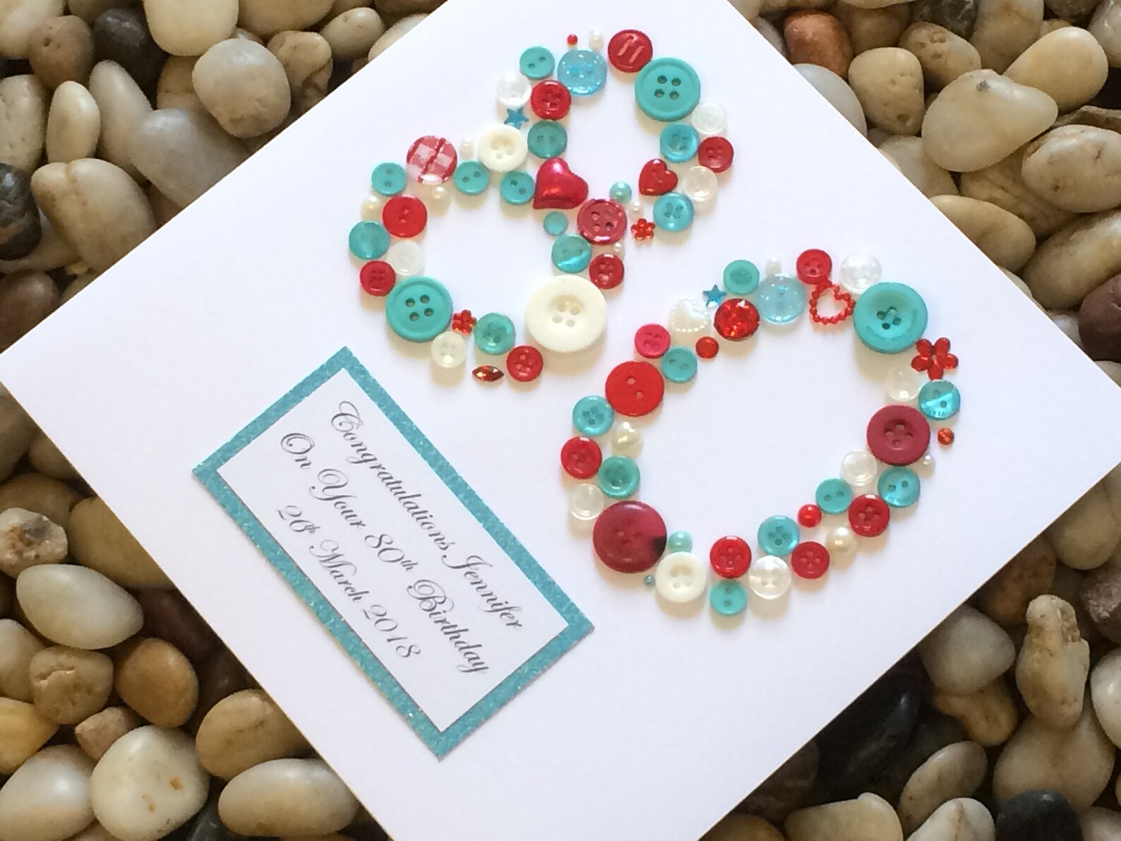 Handmade 80th Birthday Card 80th Birthday Gift Card for - Etsy