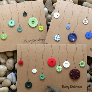Rustic Handmade Christmas Cards, Button Christmas Card, Button Tree ...