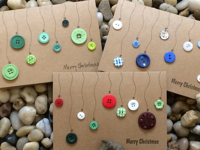 Luxury Handmade Bauble Christmas Cards Button Bauble - Etsy