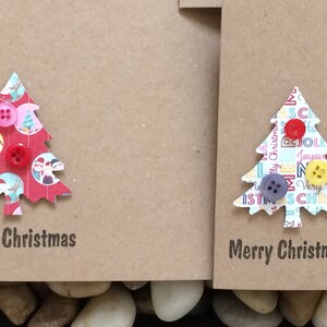 3d Rustic Christmas Tree Cards, Handstamped Christmas Card, Jolly ...