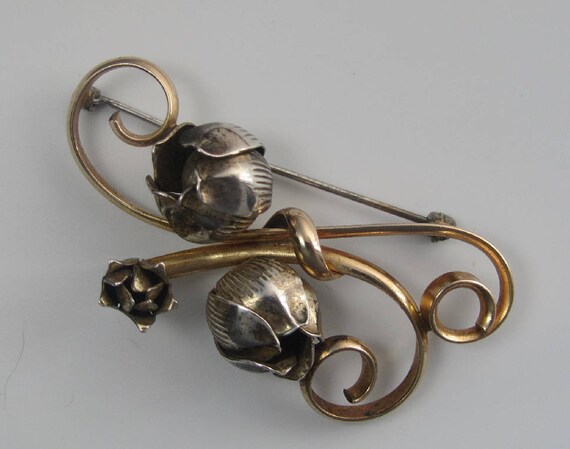 Vintage signed FORSTNER floral brooch 1950s 1960s pin… - Gem