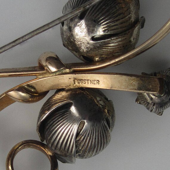 Vintage signed FORSTNER floral brooch 1950s 1960s pin… - Gem