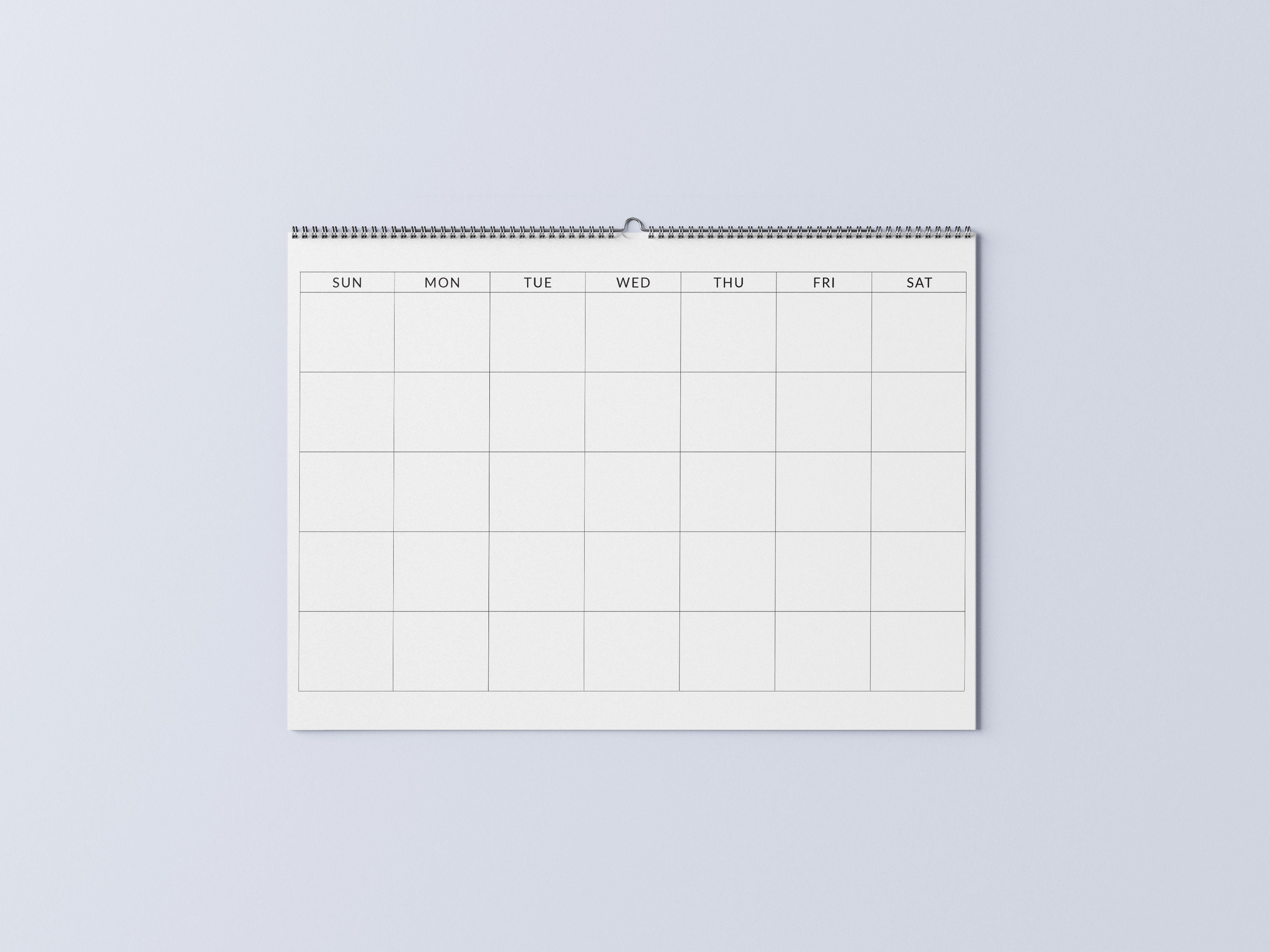 Blank Calendar Printable, Large Undated Calendar, Minimalist Calendar ...