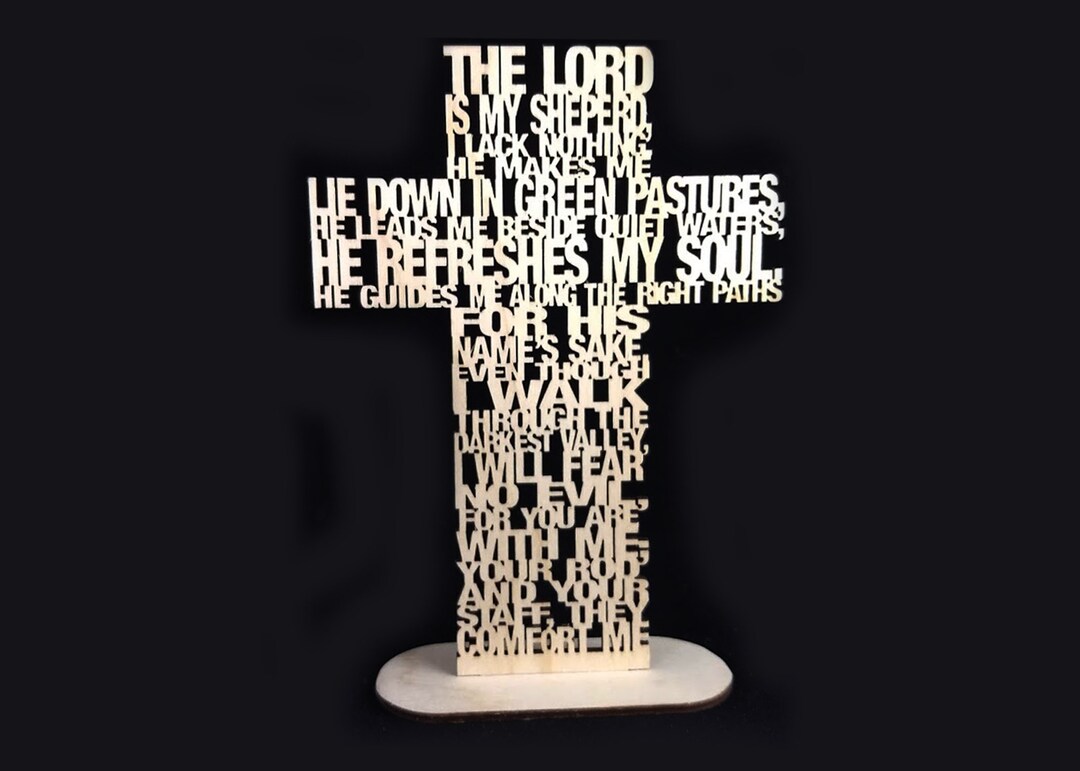 Relcr26 - PSALM 23 CROSS, With Base for Table Decoration - Etsy