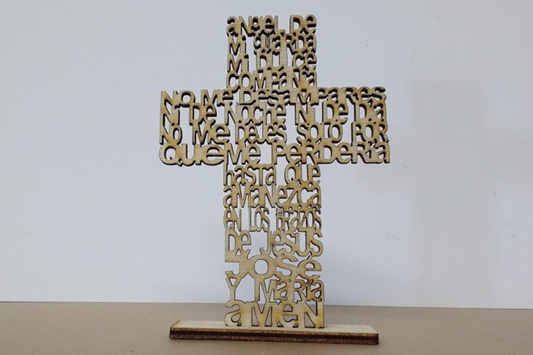 Relcp04 - Guard Angel Prayer Cross With Base - Etsy