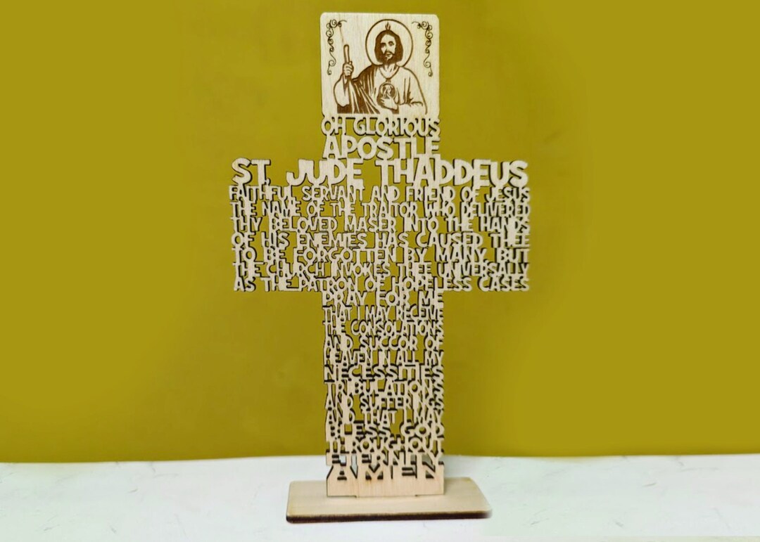 Relsj01 - St. Jude Cross With Prayer and Base - Etsy