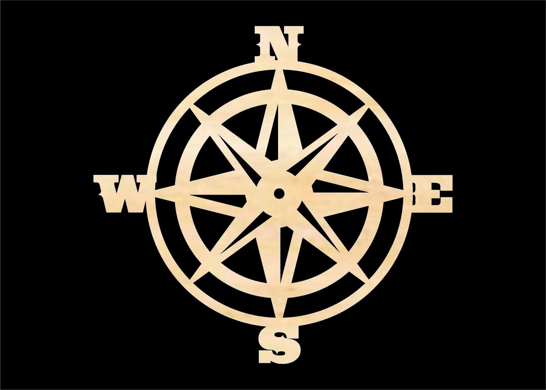 Nau006 - Nautical Compass - Wood Laser Cut - Etsy