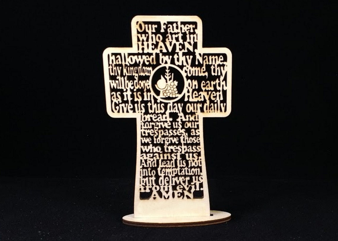 Relcp06 OUR FATHER PRAYER Cross Centerpiece - Etsy