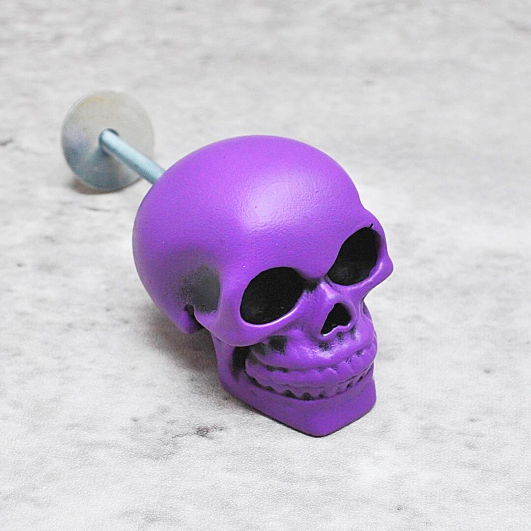 Purple Skull Knob, Skull Door Knob, Resin Kitchen Door Knob, Skull ...