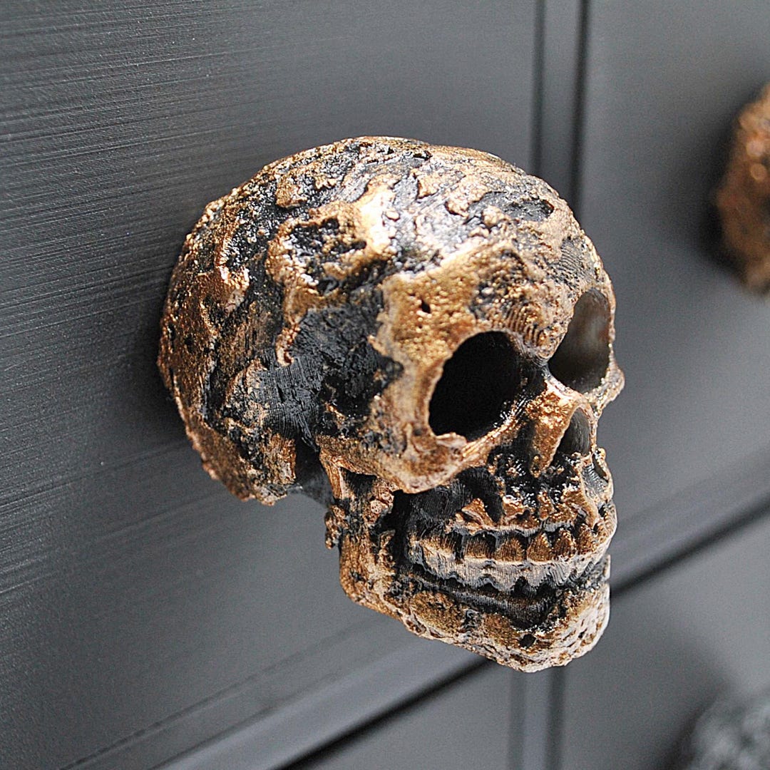Bronze Skull Drawer Handles, Skull Door Knobs, Resin Kitchen Door Knobs ...